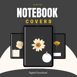 Black Notebook Covers for Goodnotes Aesthetic Design Instant Download ...