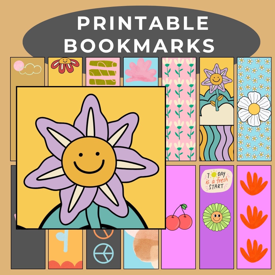 Retro Groovy Summer Printable Bookmarks - Instant Download - 70s ...