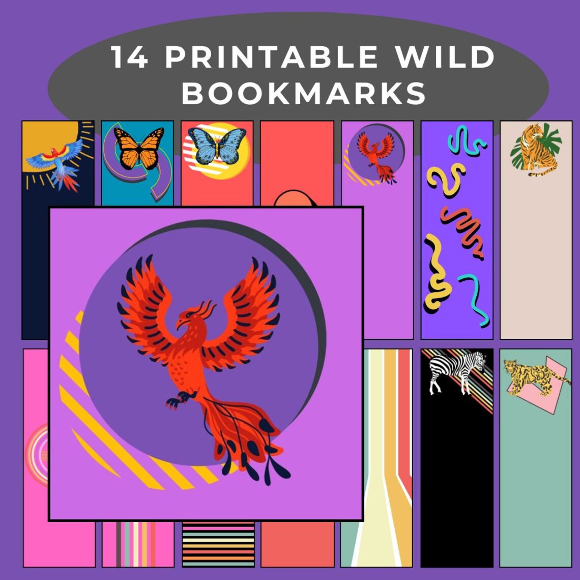 Printable Bookmarks Download and Print Gift for Booklover Printable ...