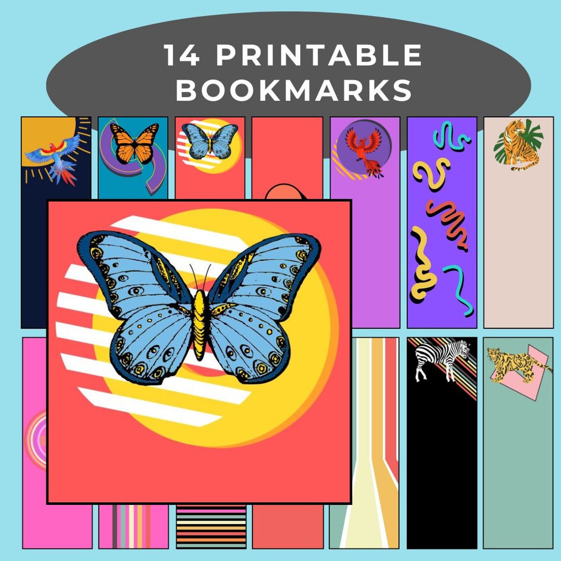 Printable Bookmarks Download and Print Gift for Booklover Printable ...