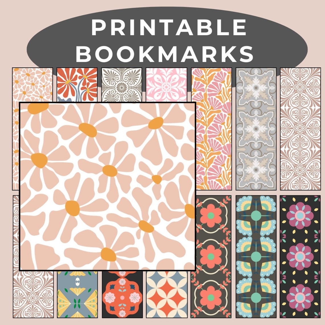 Printable Bookmarks Download and Print Gift for Booklover Printable ...