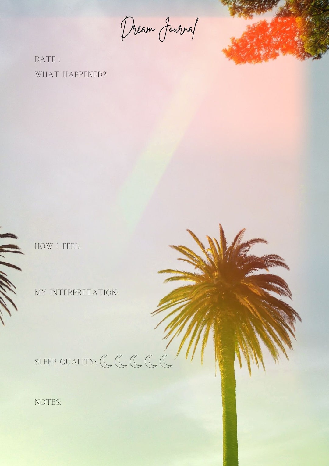 20 Printable Dream Journal Pages. Aesthetic. Minimalist. Art ...