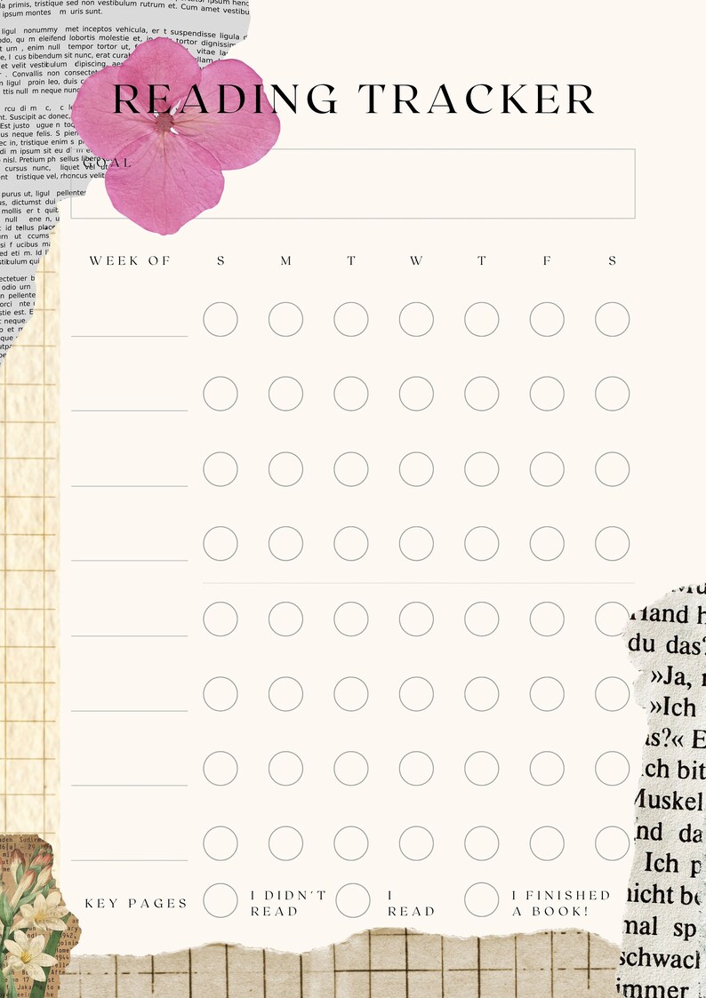 Book Tracker Printable 6 Pages to Track Your Reading Perfect Gift for ...
