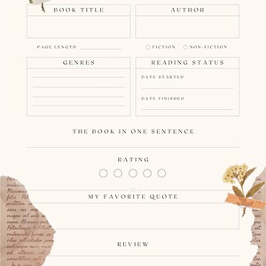 Book Tracker Printable 6 Pages to Track Your Reading Perfect Gift for ...