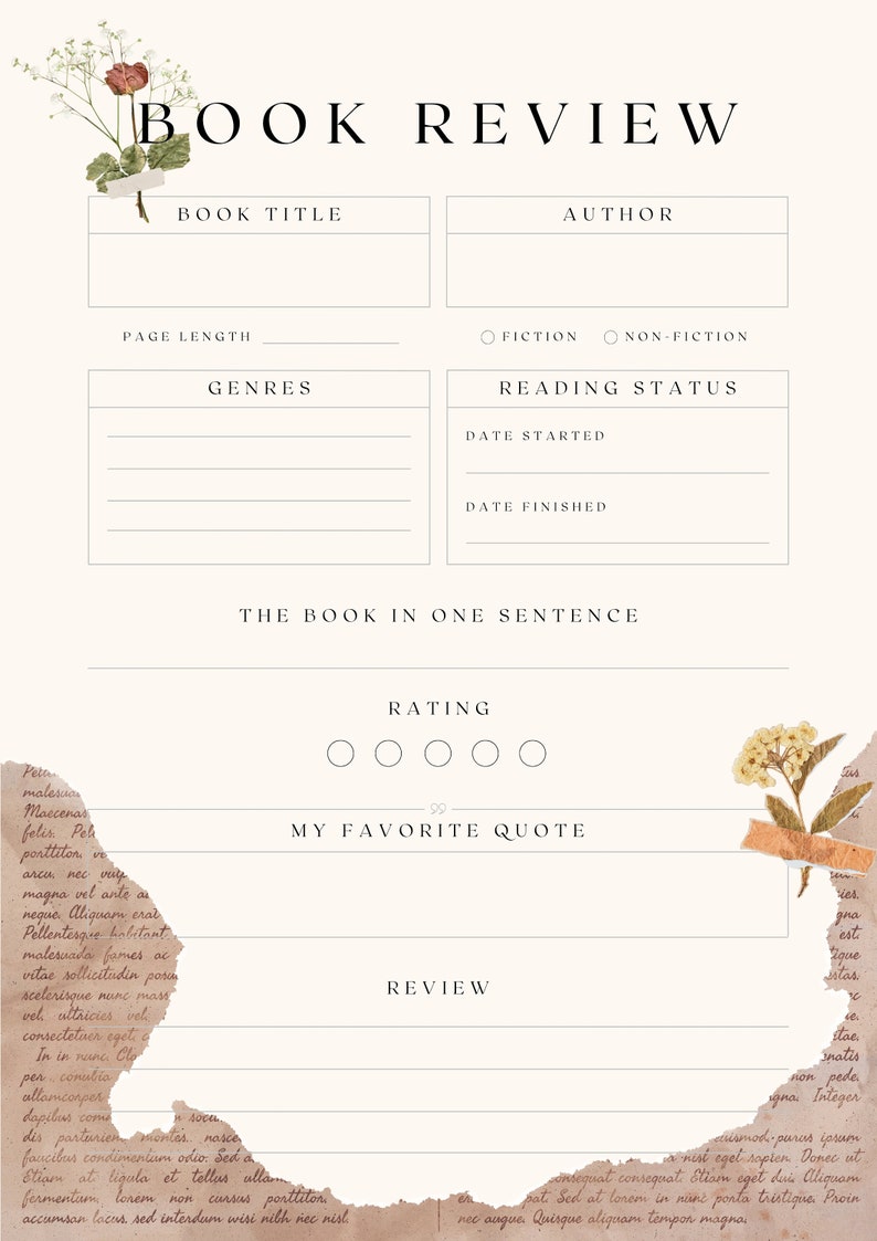 Book Tracker Printable 6 Pages to Track Your Reading Perfect Gift for ...