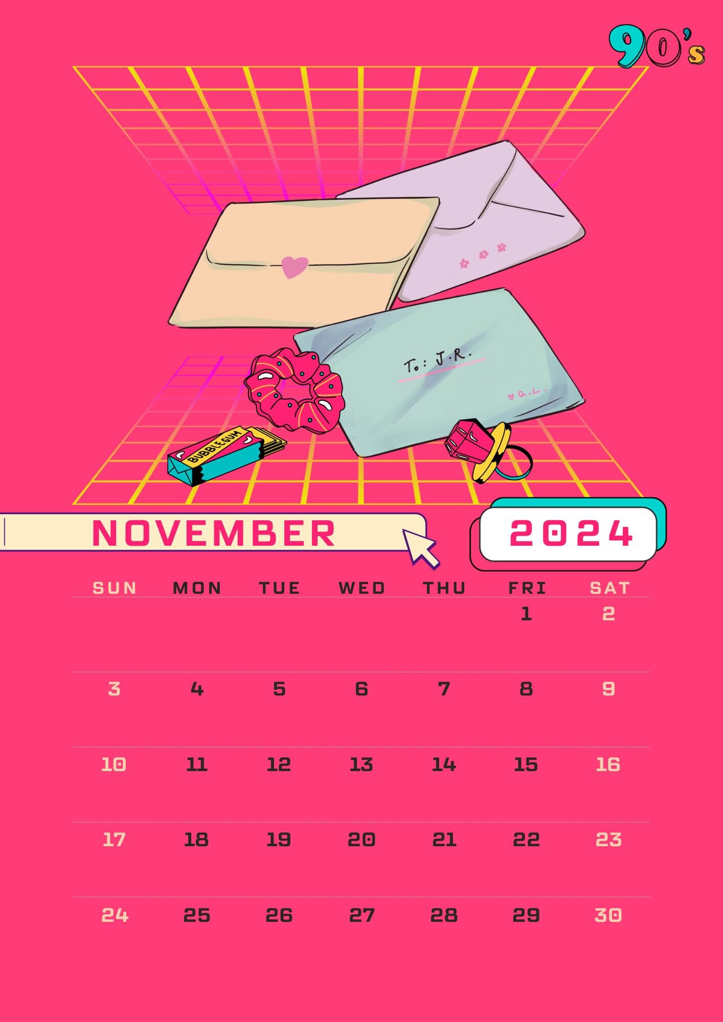 90s Planner Printable Journal Dividers With 2024 Calendar 90s Inspired ...