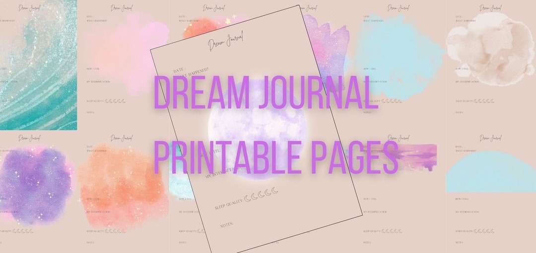 Dream Journal Page Inserts 14 Printable Pages for Your Planner and ...