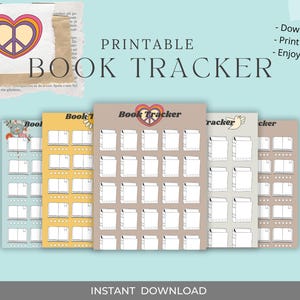 Groovy Book Tracker 15 Printable Pages Book Log Planner Refills Journal ...