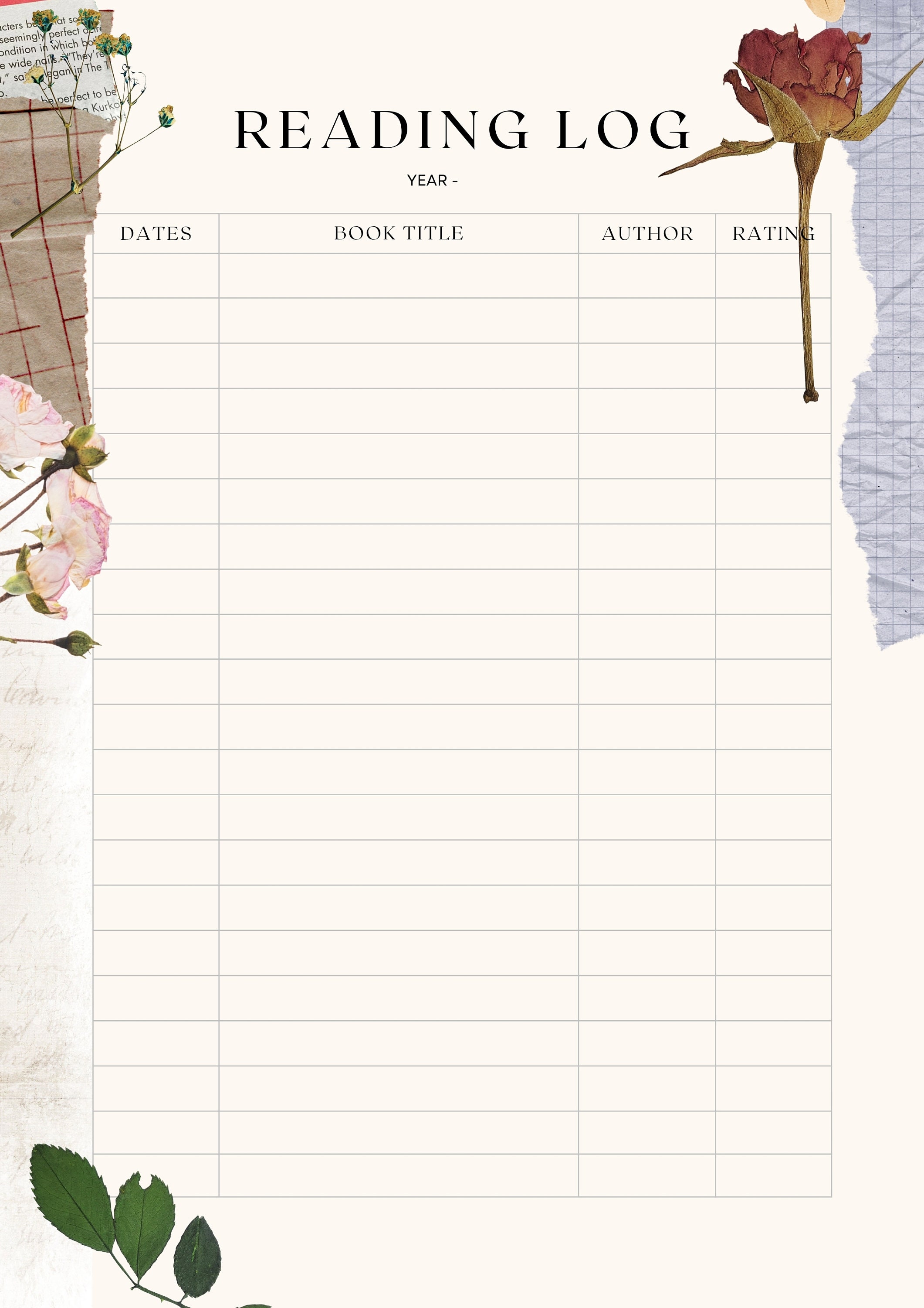 Book Tracker Printable 6 Pages to Track Your Reading Perfect Gift for ...