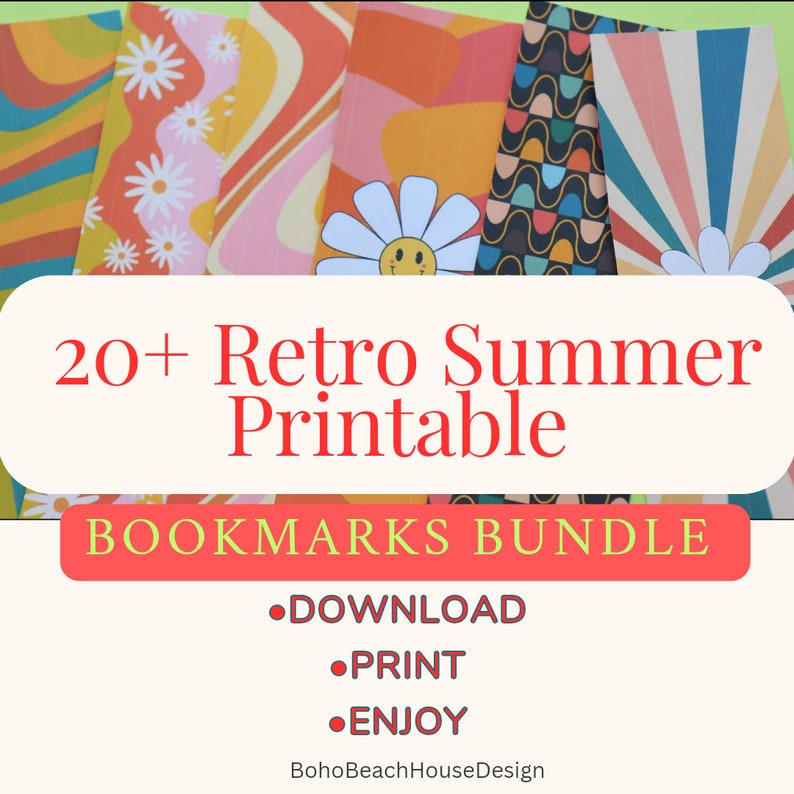 70s Style Old School Hippie Design Groovy Pattern Bookmarks Bundle ...