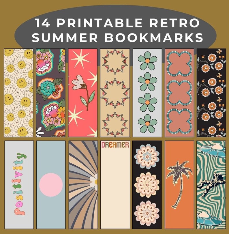 14 Printable Bookmarks With a Nostalgic Retro Summer Feel Melancholic ...
