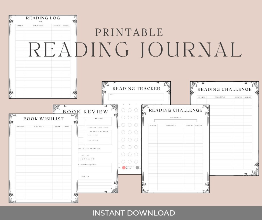 Bookish Reading Journal Printables Keep Track of Your Literary ...