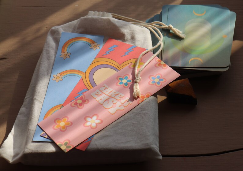 70s Style Old School Hippie Design Groovy Pattern Bookmarks Bundle ...