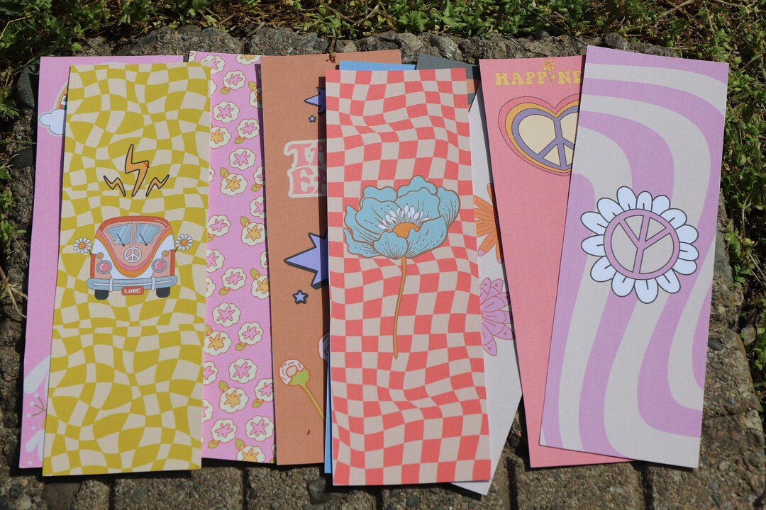 Retro Summer Bookmarks Bundle, Groovy Art Prints (digital Download) - Etsy