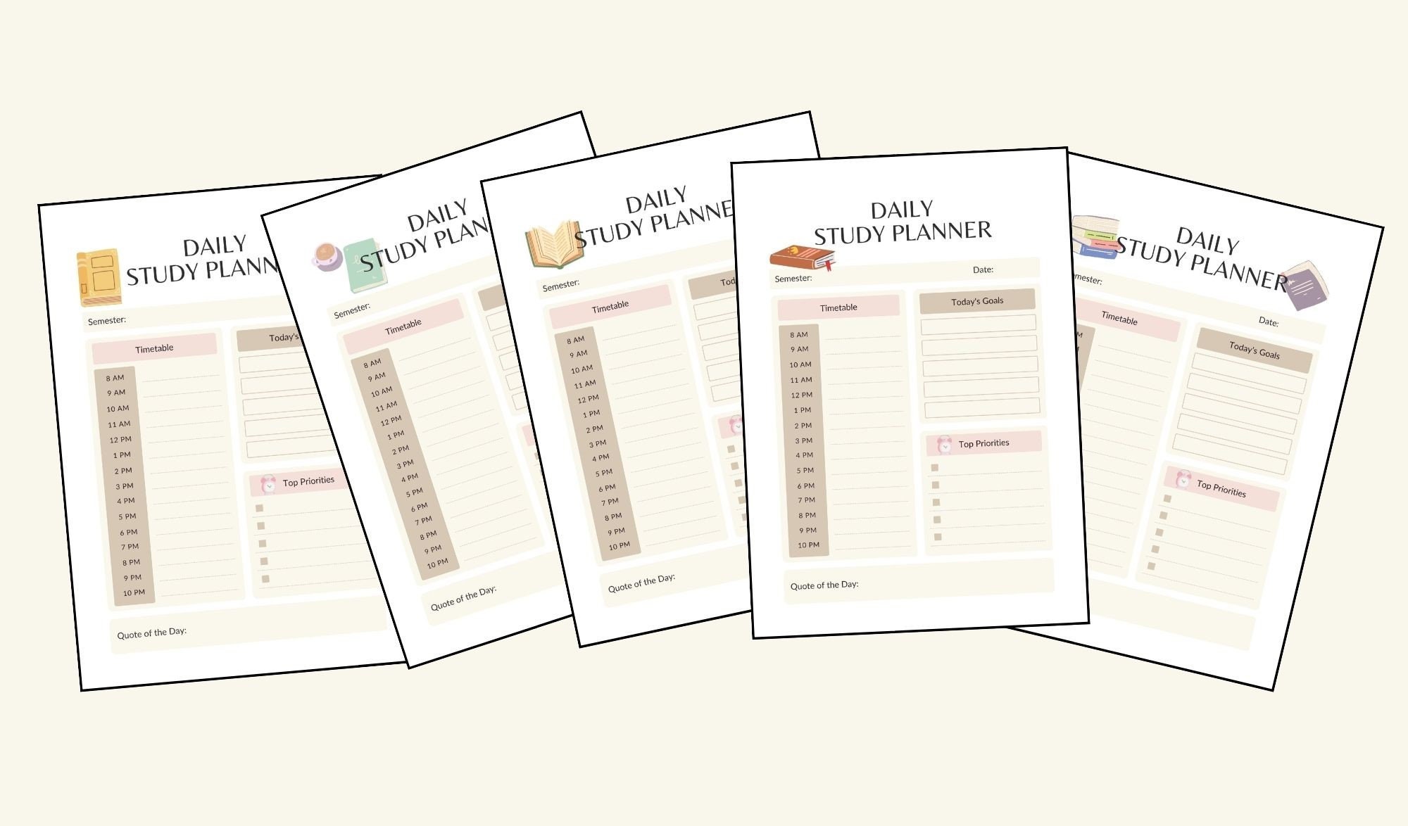 Study Planner Printable Pages. Undated. Planner and Journal Refills and ...