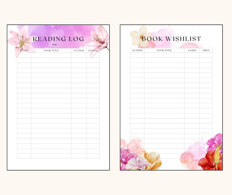 Book Tracker Printable Pdf Gift for Booklover Bookish Gift Bookclub ...