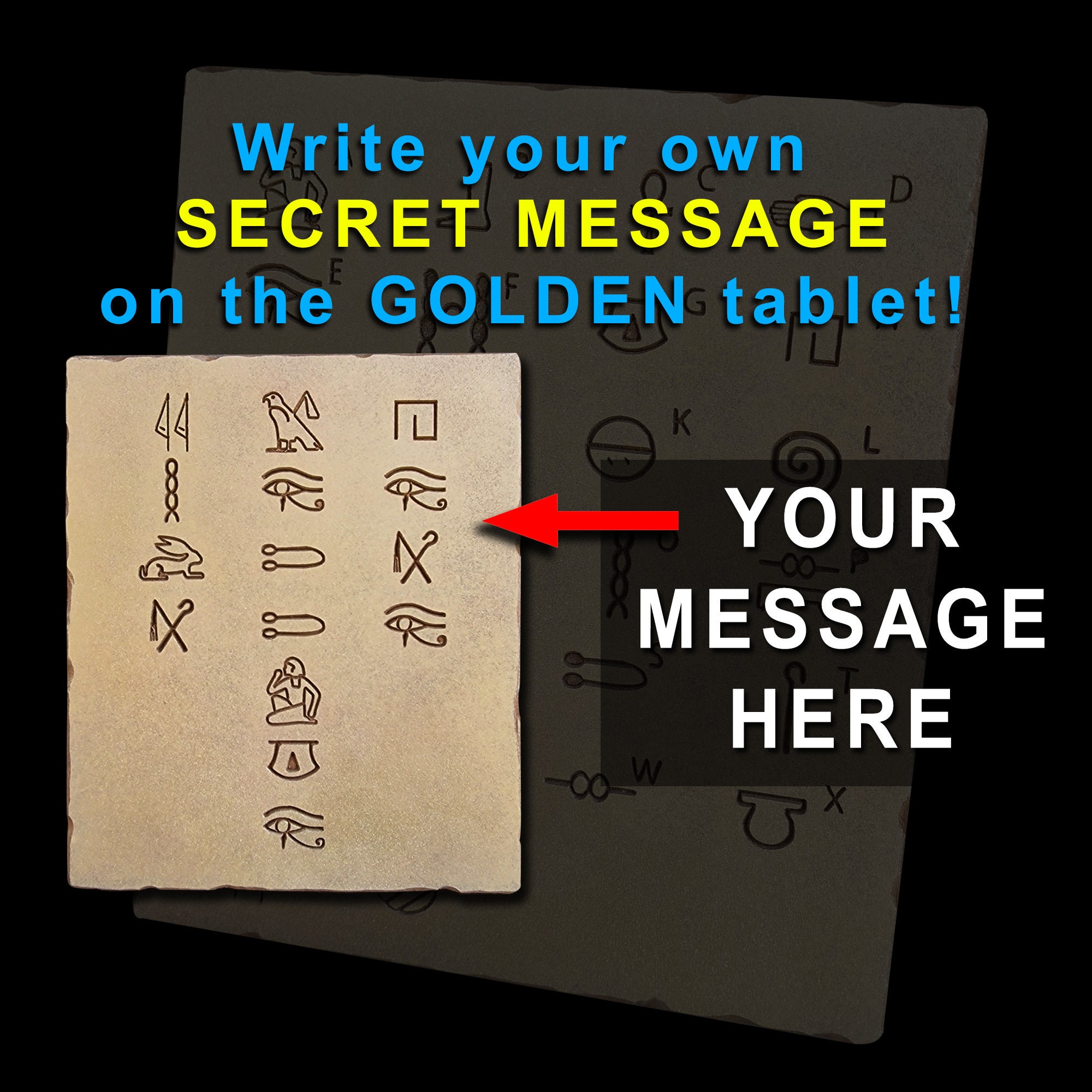 SECRET MESSAGE HIEROGLYPHICS Golden Tablets Escape Room Puzzle Game and ...