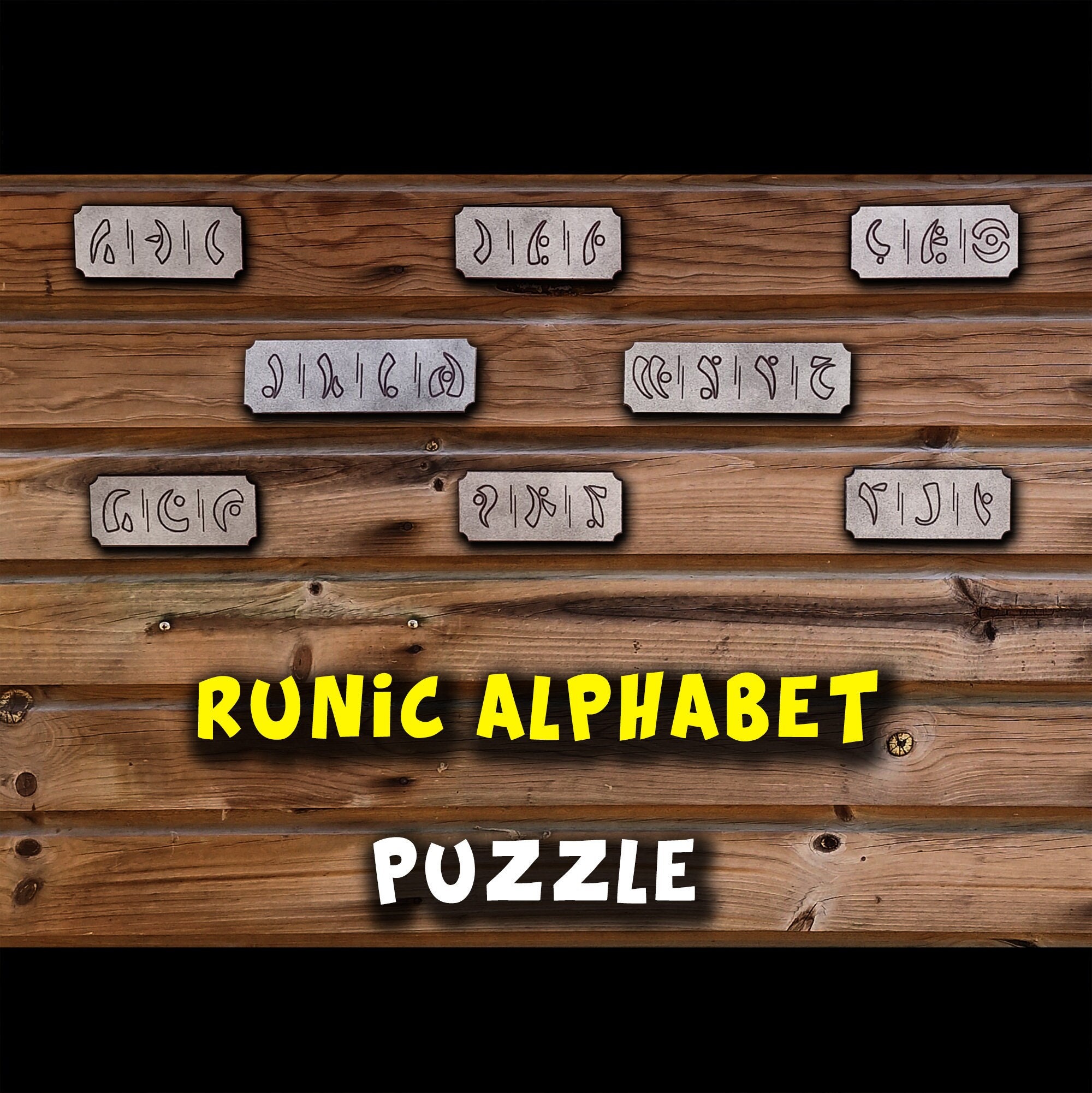 Runic Alphabet Puzzle for Escape Room | Puzzle Prop | Combination ...