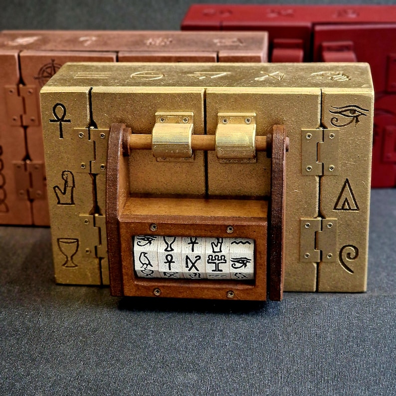 Cerradura De Escape Room "jeroglifos Egipcios" + Cofre Del Tesoro ...