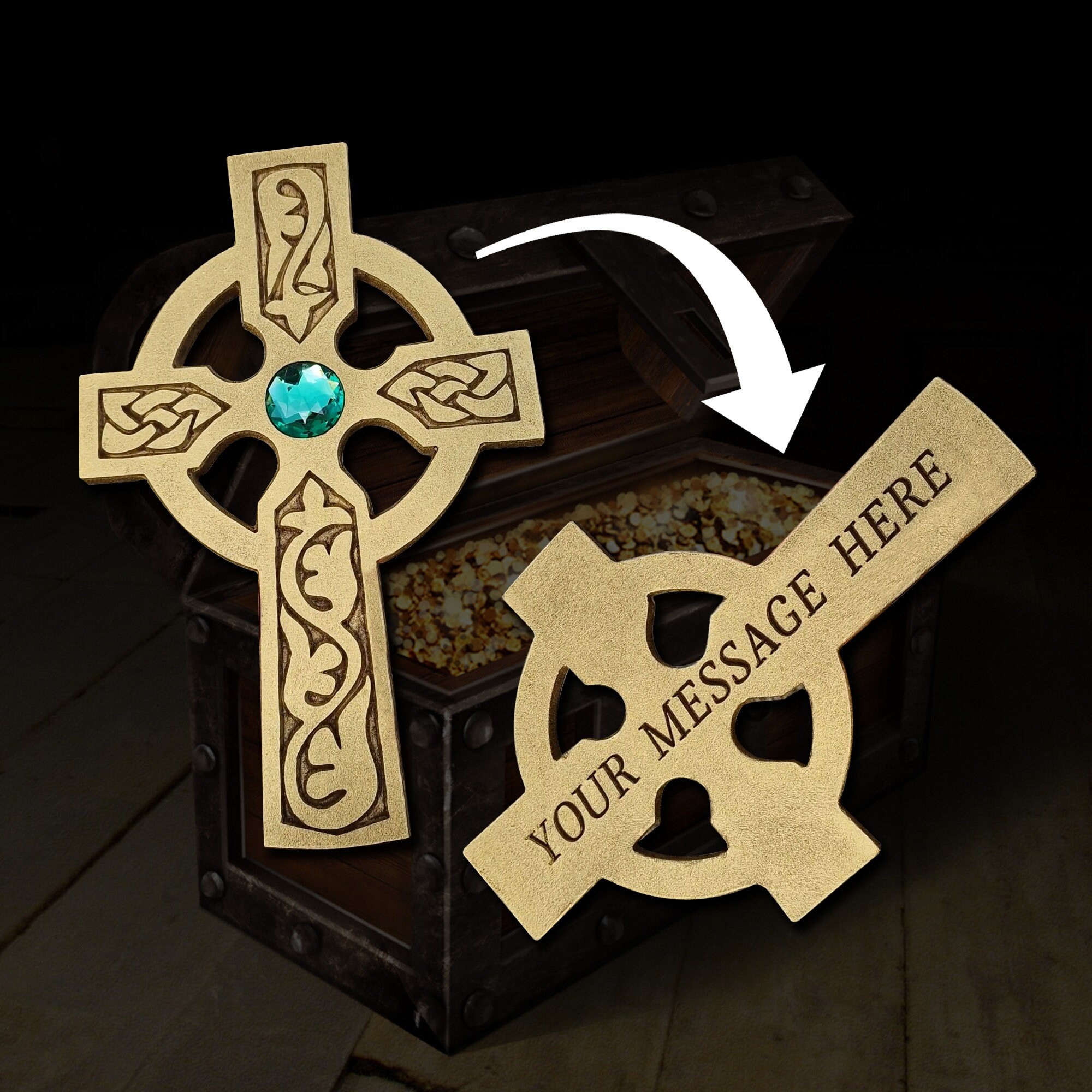 Celtic Cross Escape Room Prop | Personalized Secret Message | Escape ...