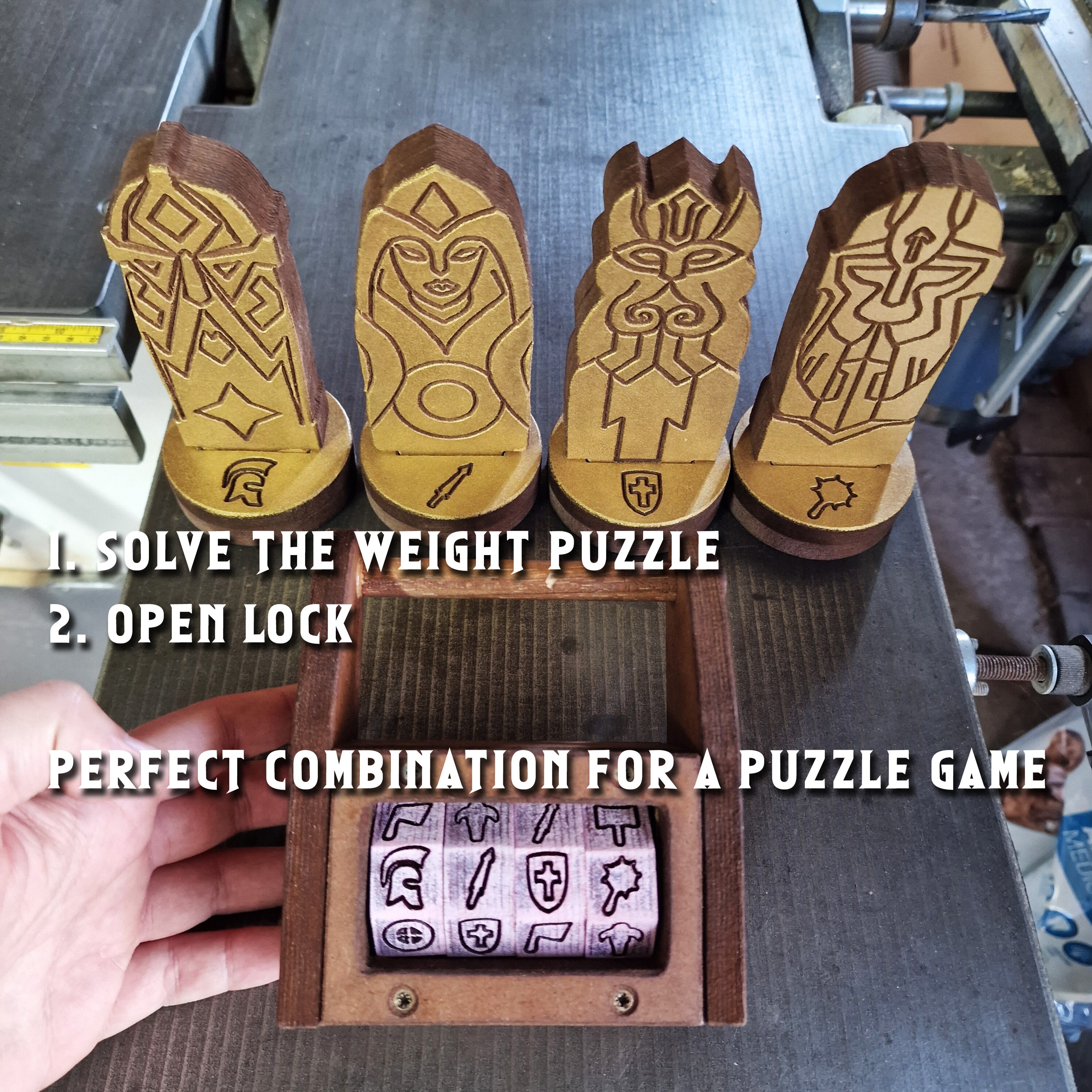 Cryptex Escape Room TERROR, HORROR Puzzle Lock, Wooden Padlock, Custom ...