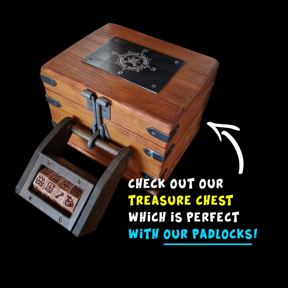 Escape Room Box Lock FANTASY Puzzle Wooden Padlock, Custom Handmade ...