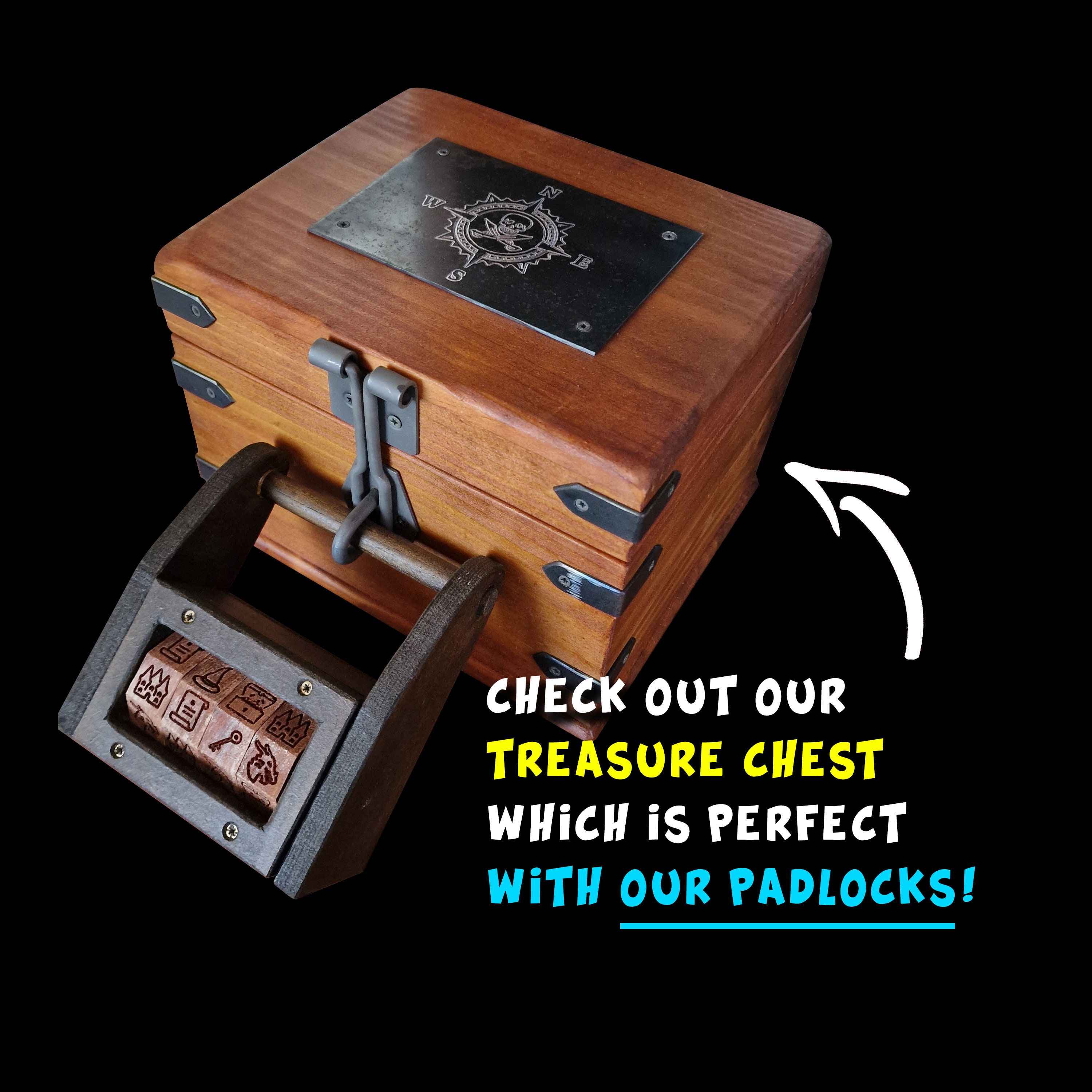 Escape Room Box Lock FANTASY Puzzle Wooden Padlock, Custom Handmade ...