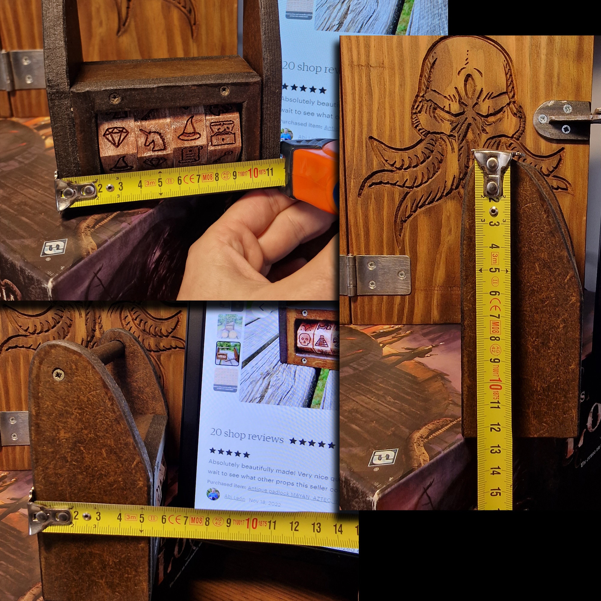 Cryptex Escape Room TERROR, HORROR Puzzle Lock, Wooden Padlock, Custom ...