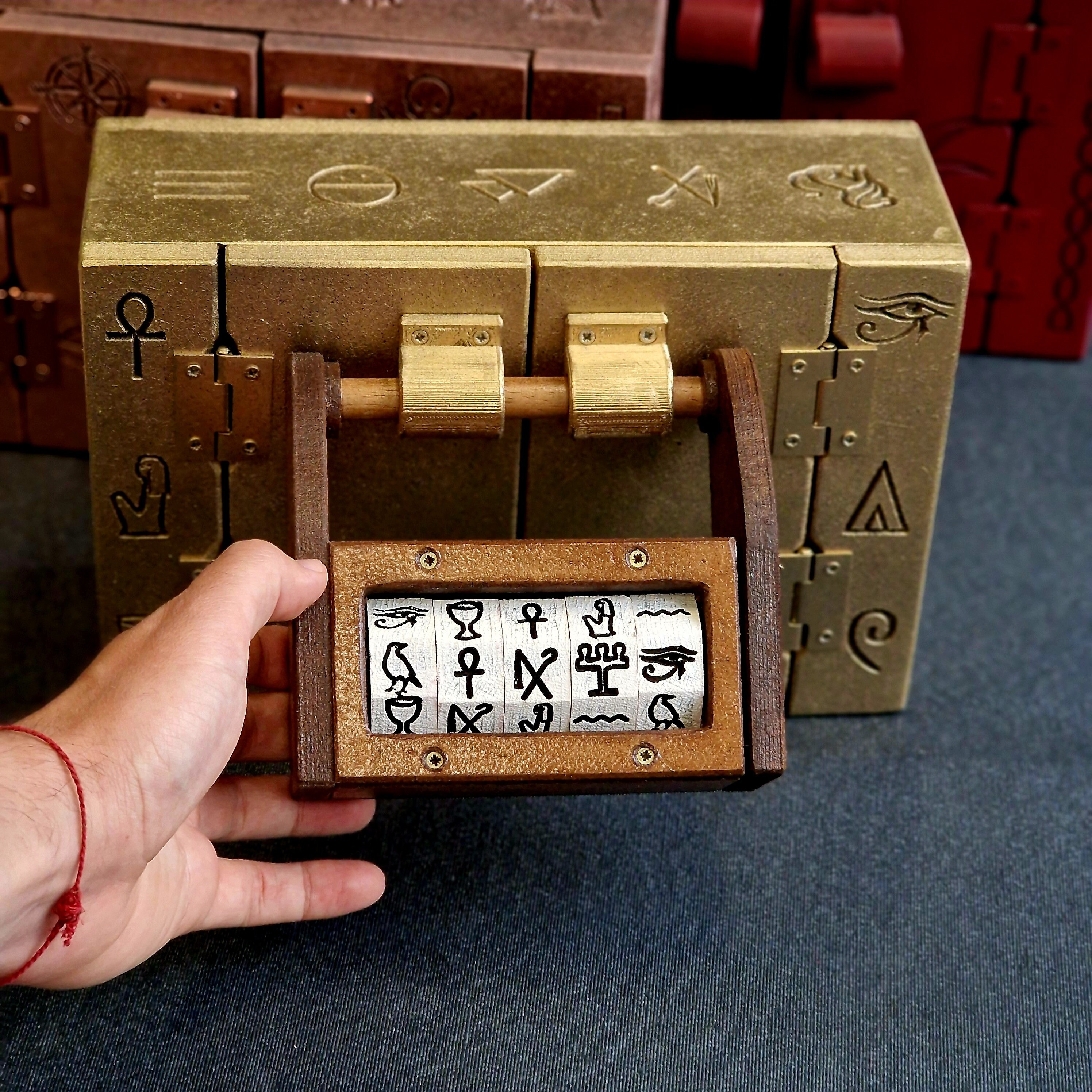 Cerradura De Escape Room "jeroglifos Egipcios" + Cofre Del Tesoro ...
