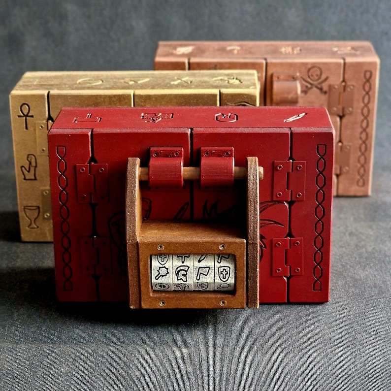 MEDIEVAL Treasure Chest - Box Container for Wooden Padlock - Escape ...