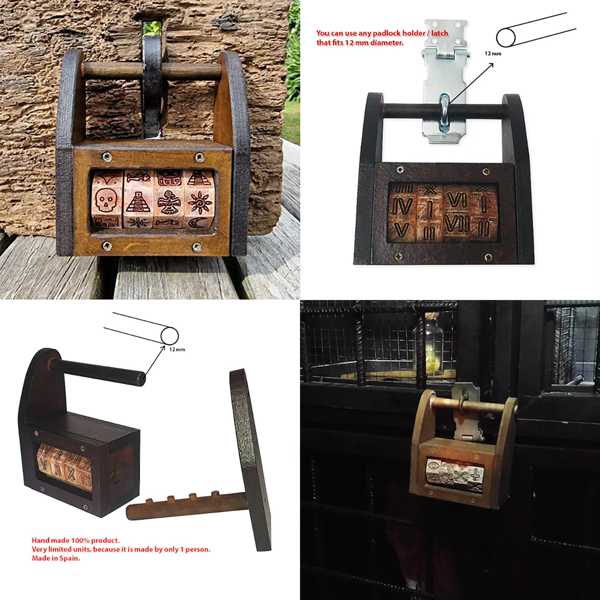 Cryptex Escape Room TERROR, HORROR Puzzle Lock, Wooden Padlock, Custom ...