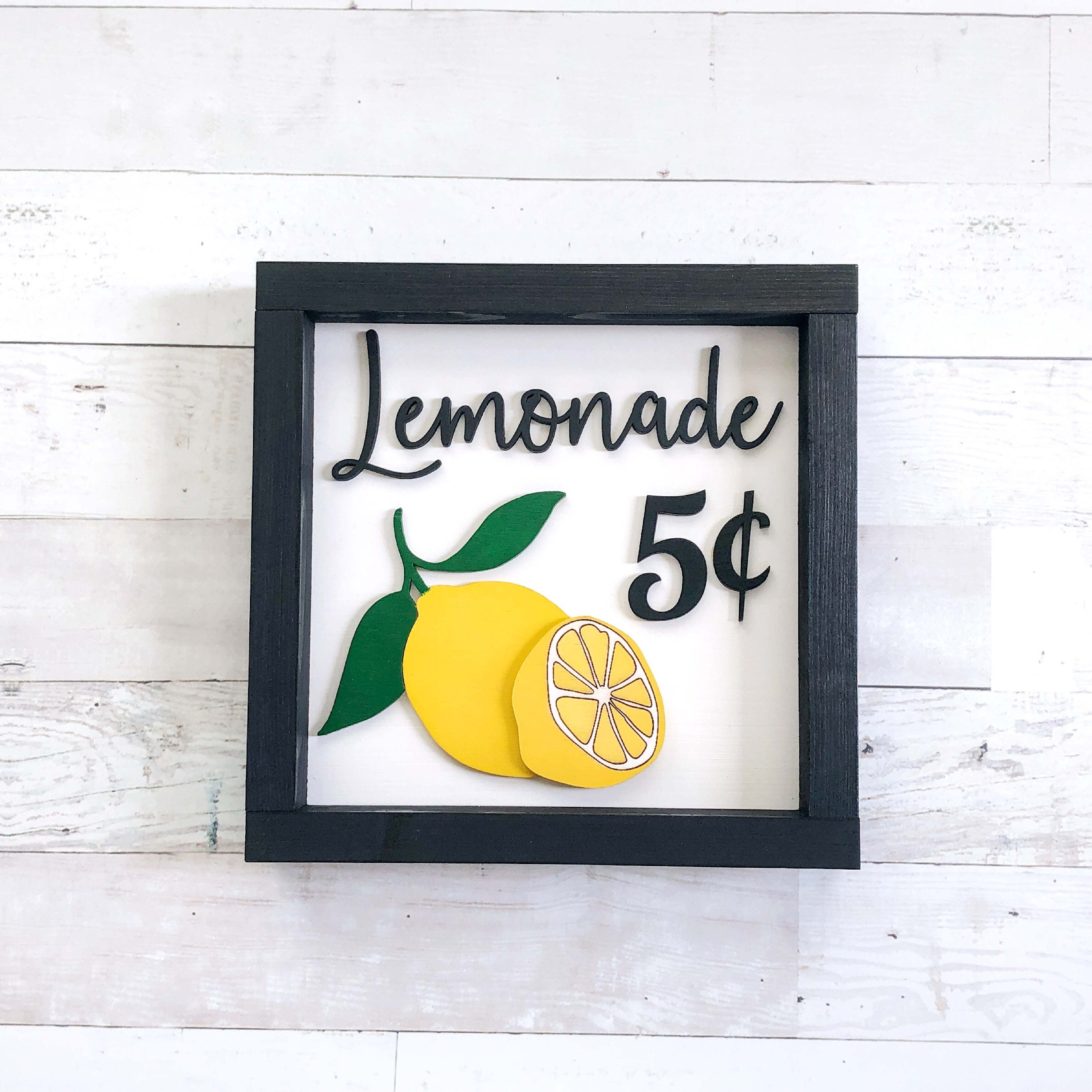 Lemonade 25 Cents Sign / Summer Decor / Lemon Decor | Etsy