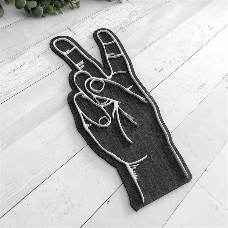Peace Hand Sign / Cutout Sign / Laser Cut Sign / Victory Hand | Etsy