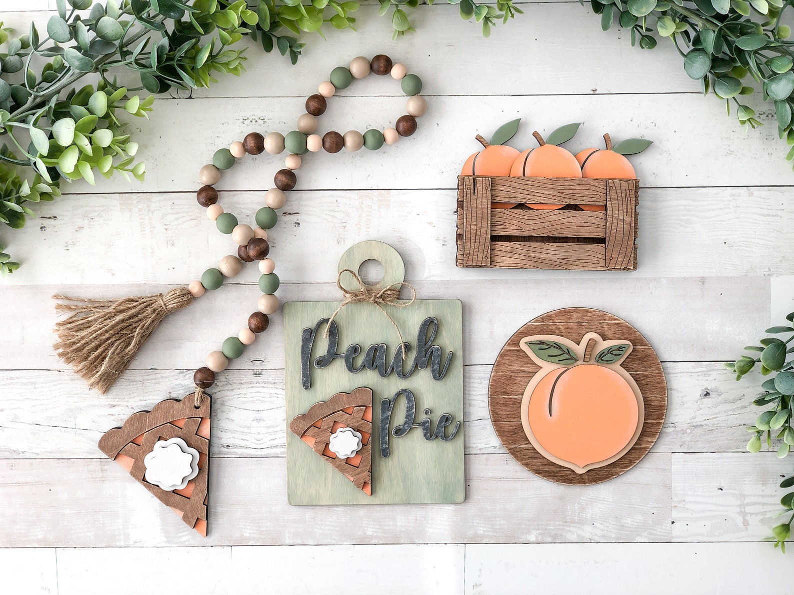 Peach Tiered Tray Decor / Spring and Summer Home Decor / Peach - Etsy