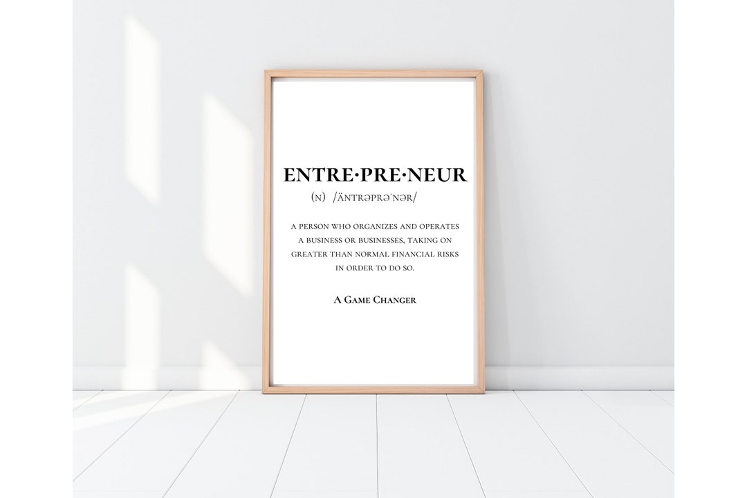 Entrepreneur Definition Printable Wall Art, Motivational Poster Print ...