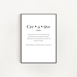 Definition Print Creative Dictionary Definition Instant - Etsy
