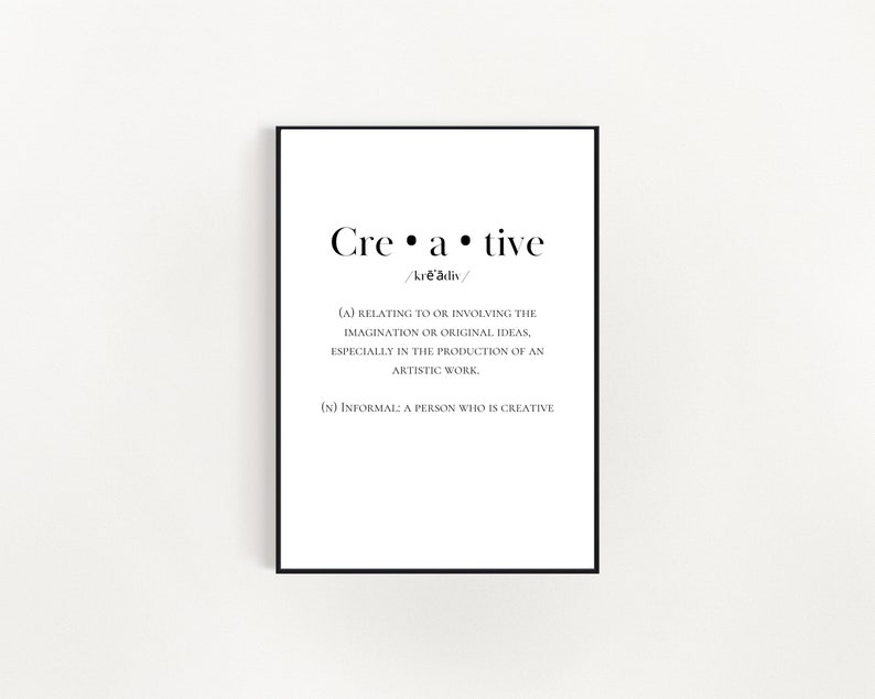 Definition Print Creative Dictionary Definition Instant - Etsy