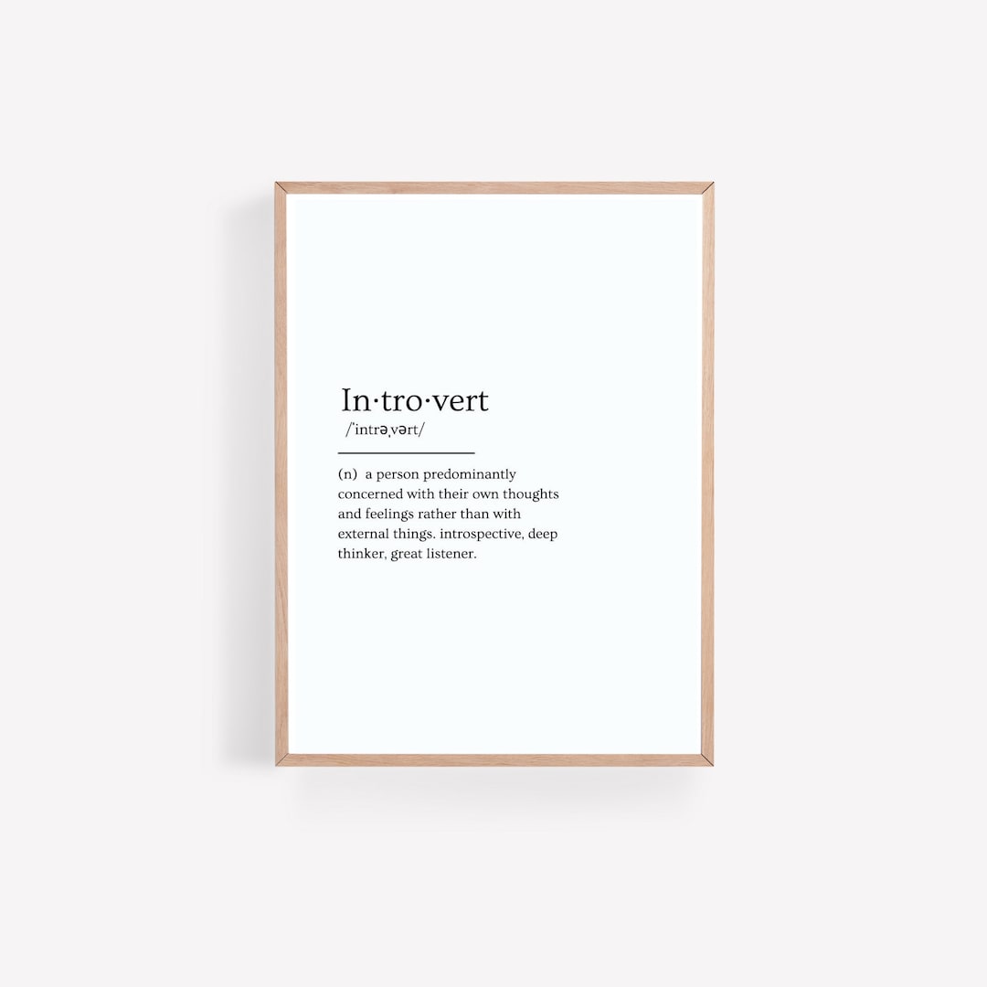 Introvert Definition Printable, Minimalist Print, Home Art Decor ...