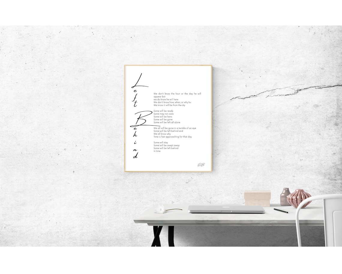 Left Behind Poem Print: Minimalist Typography Art (digital Download) - Etsy