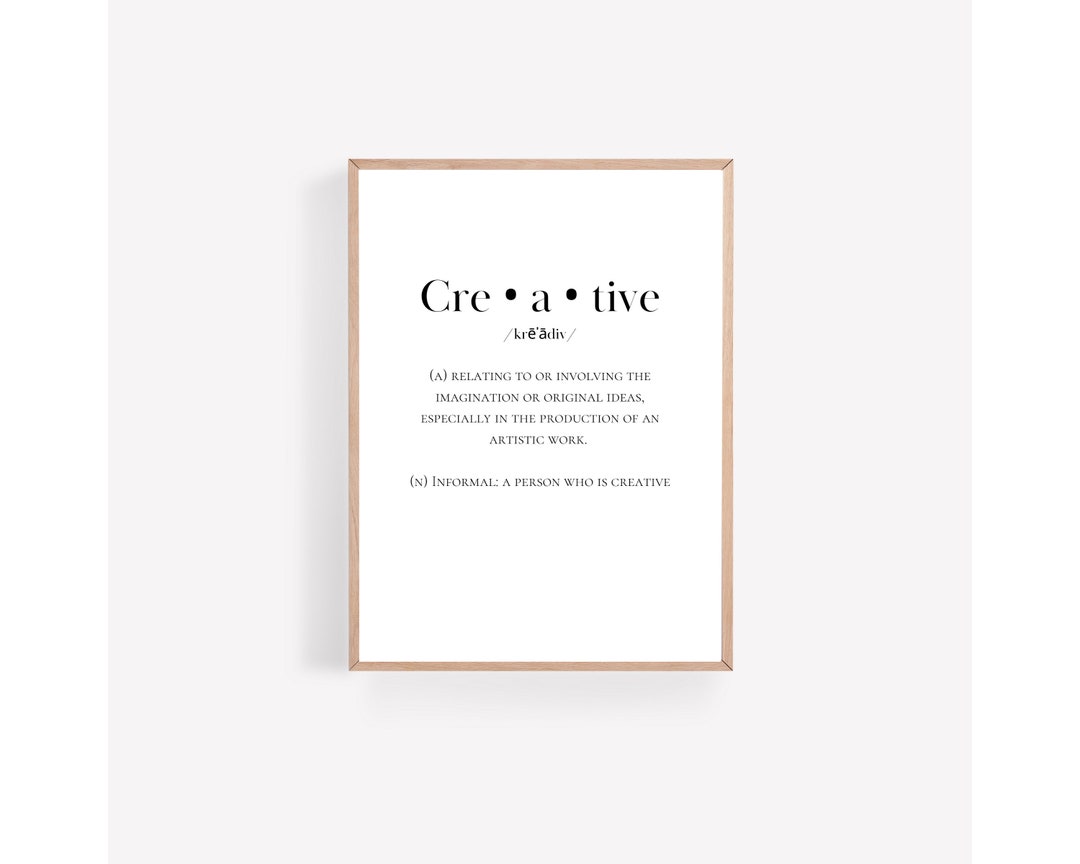 Definition Print Creative Dictionary Definition Instant - Etsy