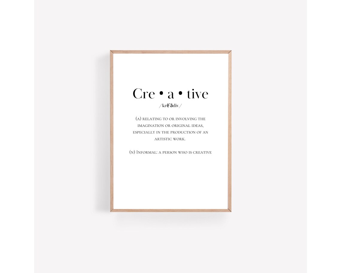 Definition Print Creative Dictionary Definition Instant - Etsy