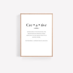Definition Print Creative Dictionary Definition Instant - Etsy