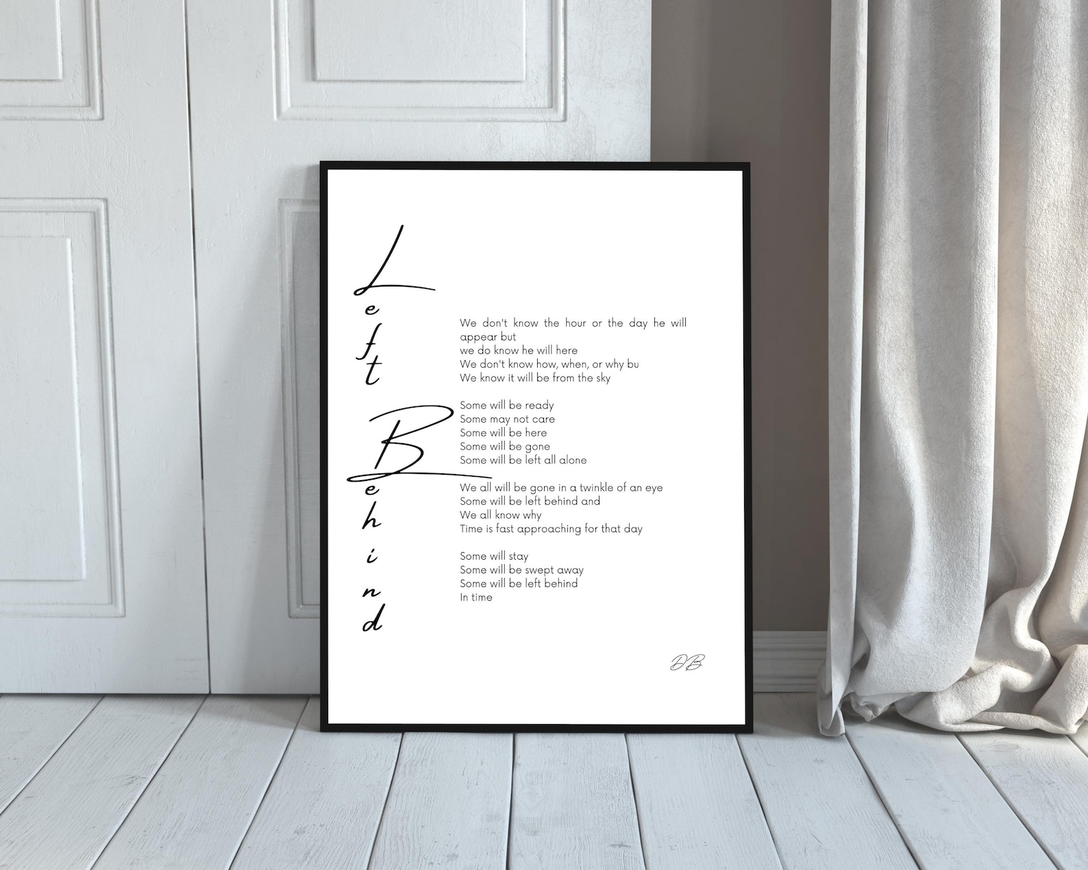 Left Behind Poem Print: Minimalist Typography Art (digital Download) - Etsy