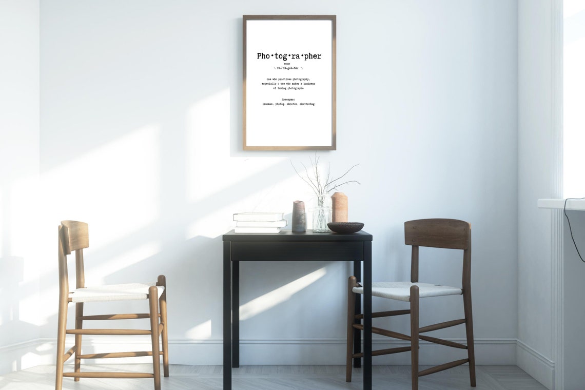 Photographer Definition Word Art Black and White Printable - Etsy