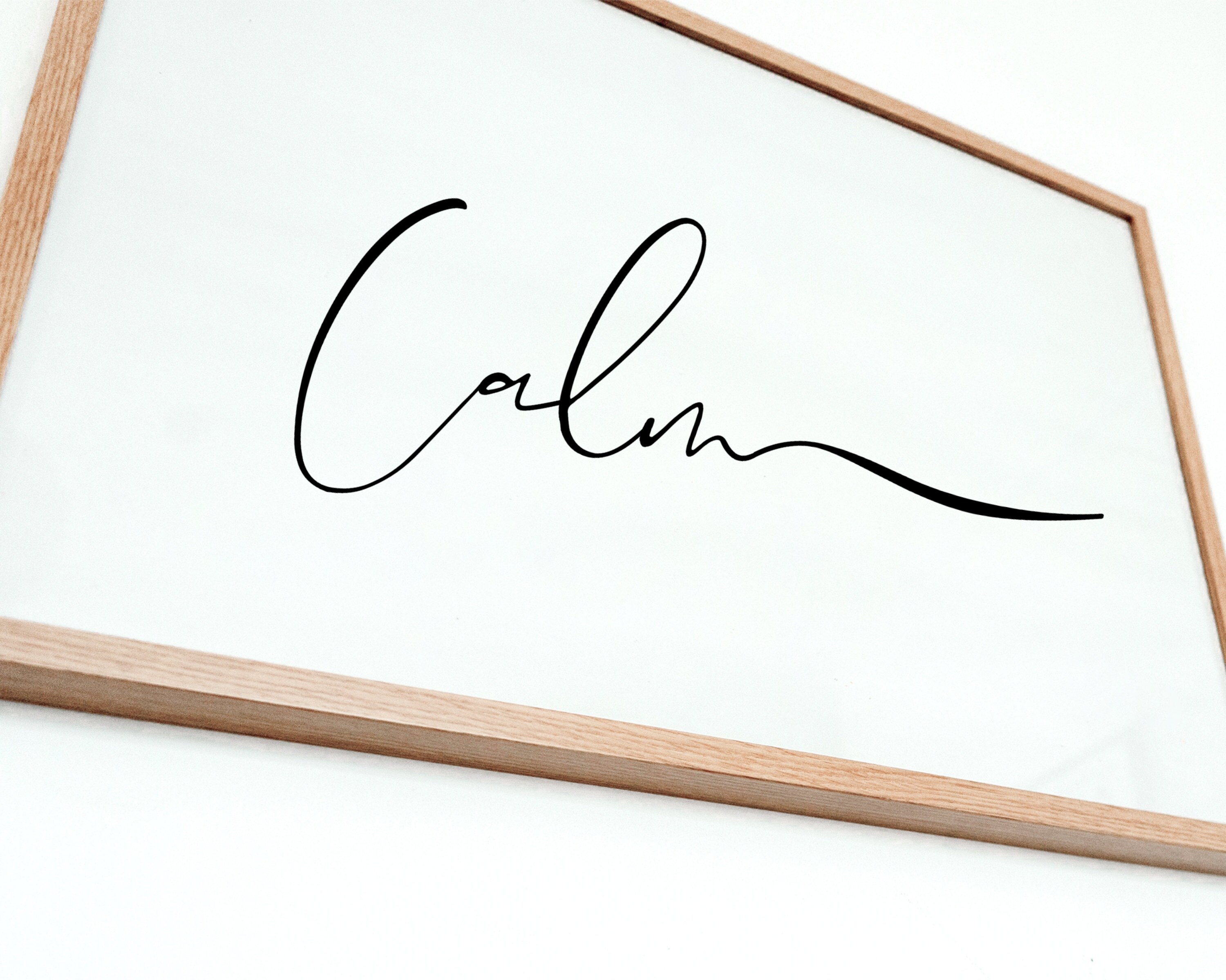 Calm Word Art Typography Black and White Print Wall Art - Etsy