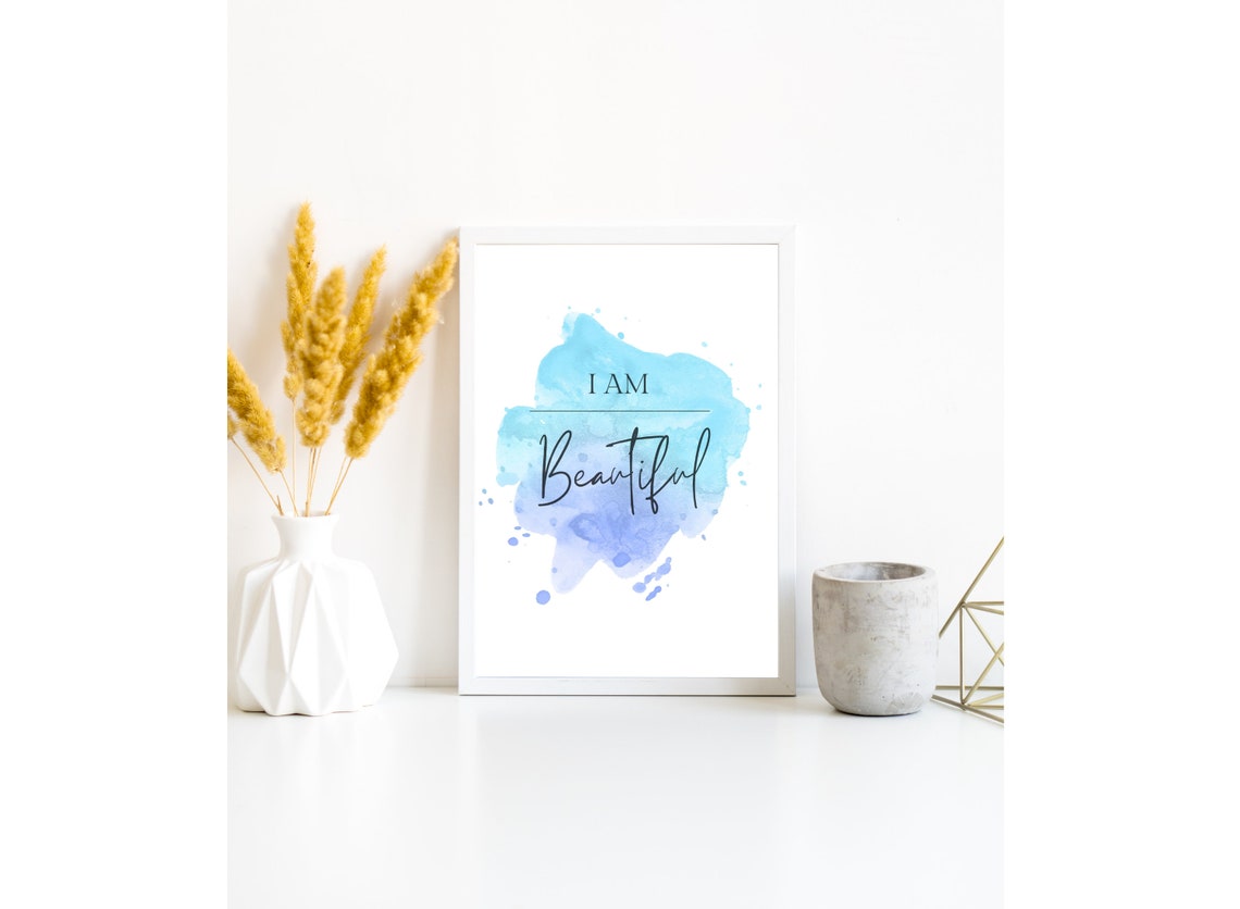 Set of 3 Watercolor I AM Affirmation Prints, Digital Wall Art, Instant ...