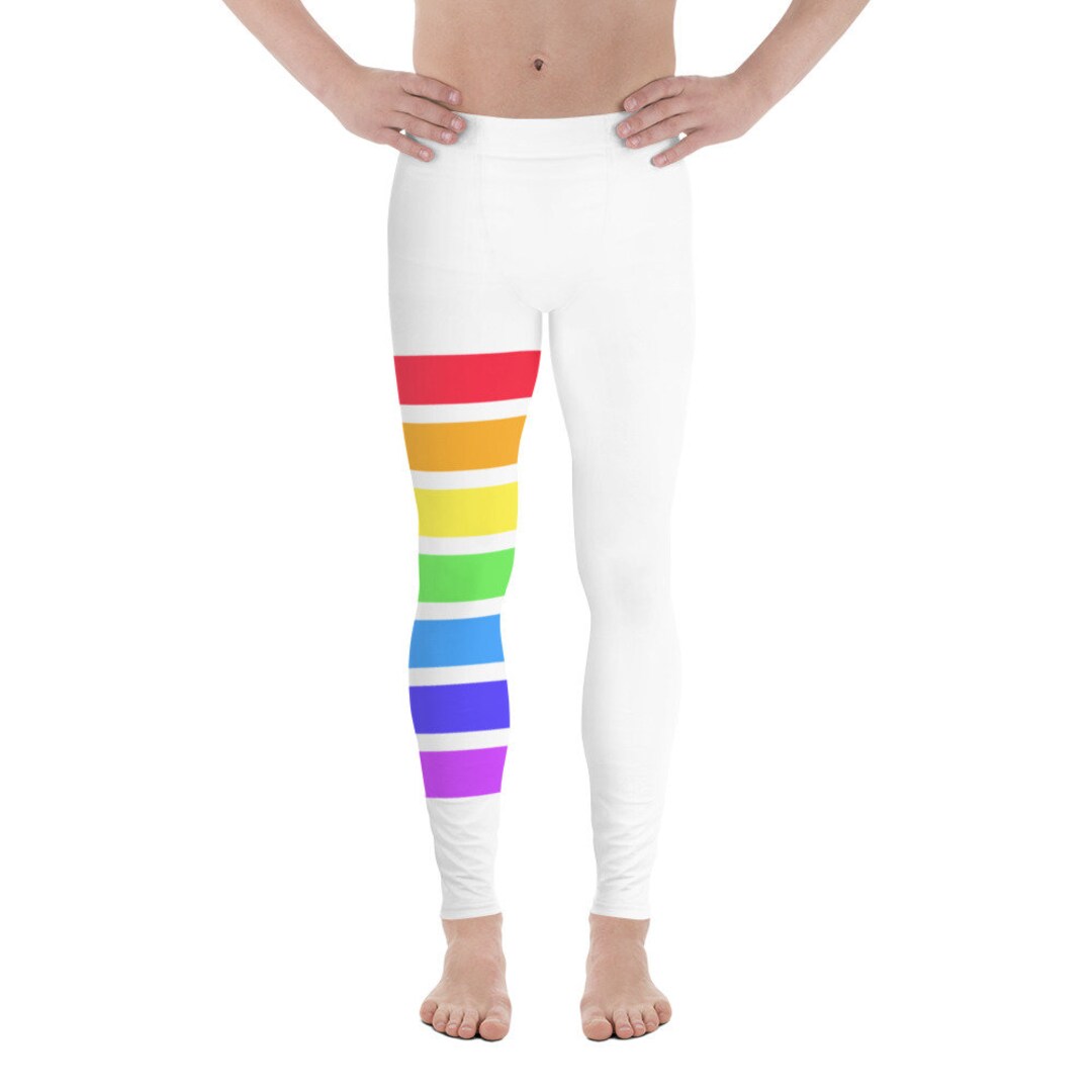 Men's Rainbow Pride Leggings LGBTQ Pride Loungewear Rainbow Leggings ...