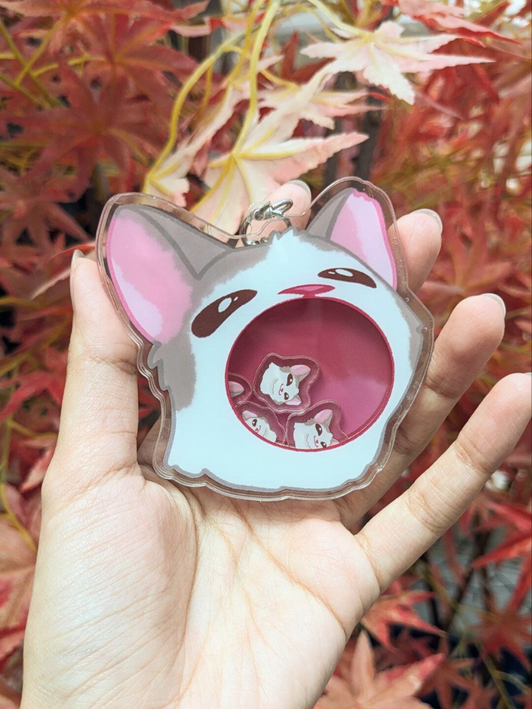 Pop Cat Open Mouth Cat Meme Shaker Keychain - Etsy