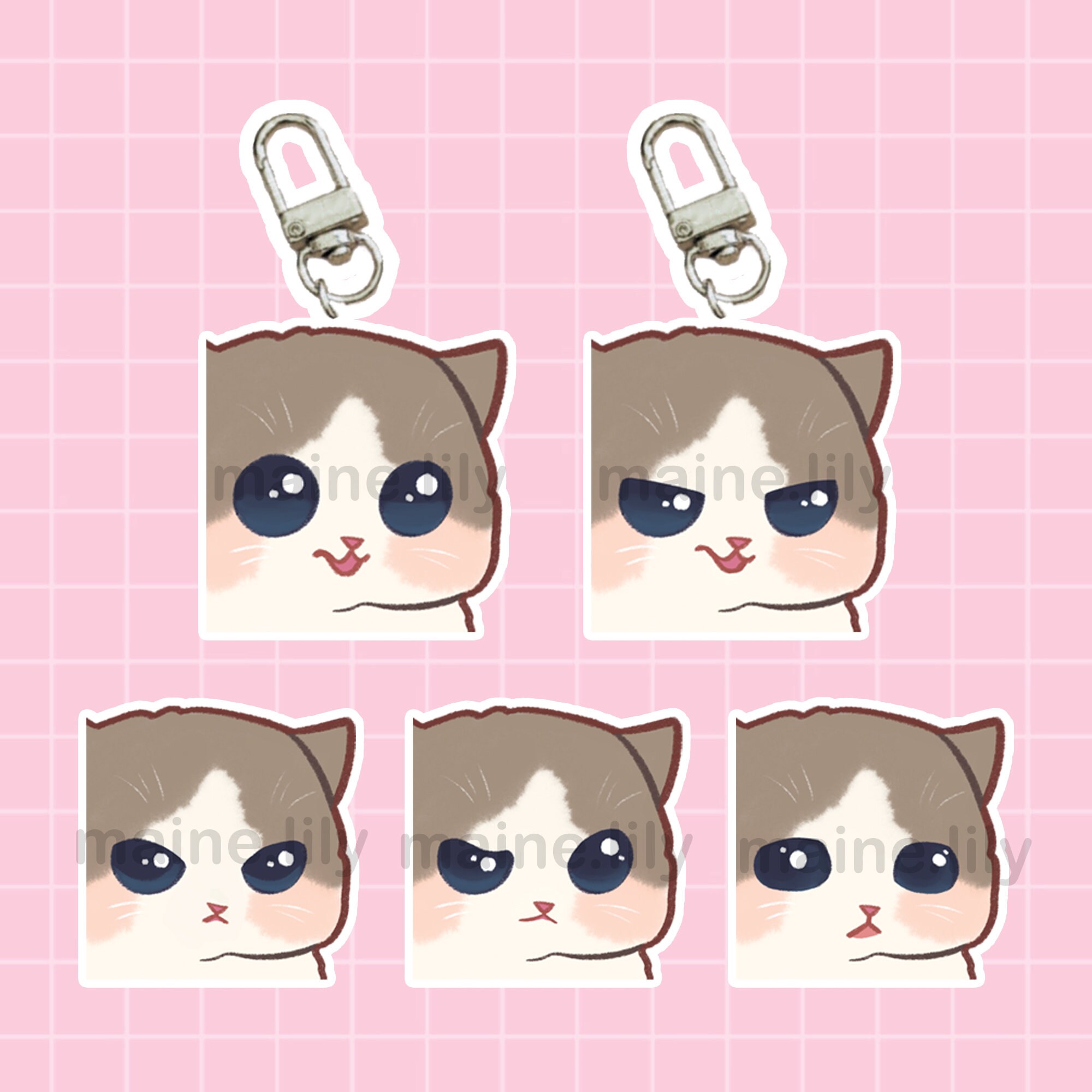 Hehe Cat Meme Blind Bag Holographic Keychains - Etsy