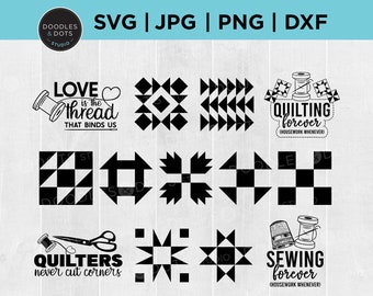 Quilting Svg Bundle, Quilt Blocks Svg, Quilter Svg for Farmhouse Sign ...